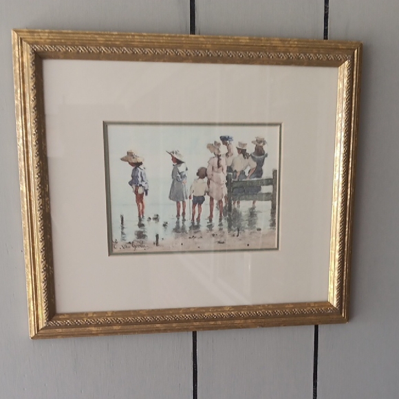 E Van Goethem | Art | Vintage Breakwater By E Van Goethem Watercolor ...